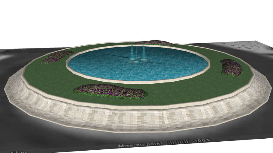 Rond-point en pierre avec fontaine | 3D Warehouse