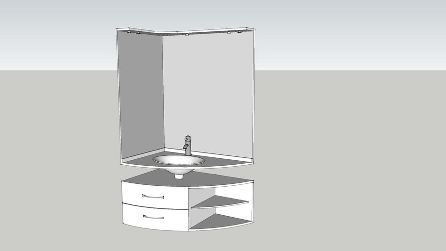 corner basin with mirror | 3D Warehouse