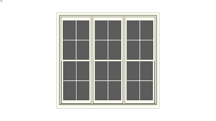Window_Doublehung_Mullions_23x58_Triple | 3D Warehouse