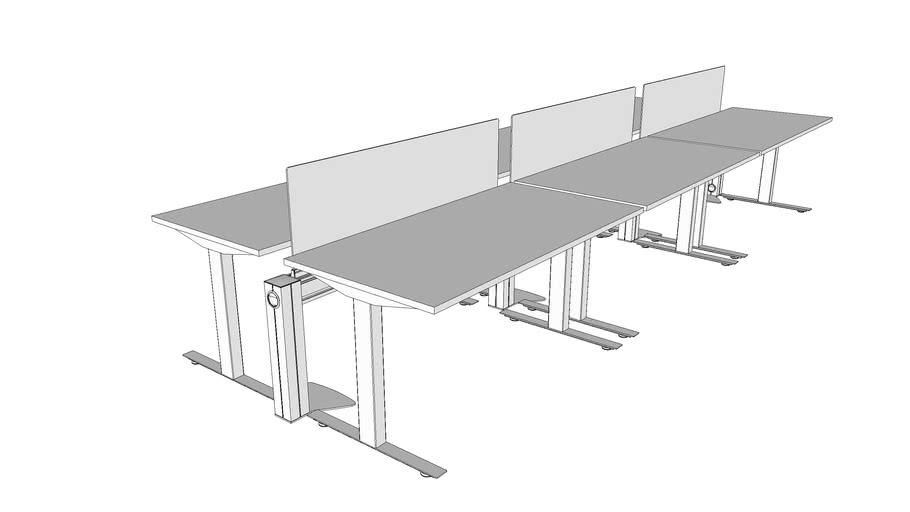 fluidconcepts - Fence & Height Adj Tables - 6 Pack Linear, Double Sided ...