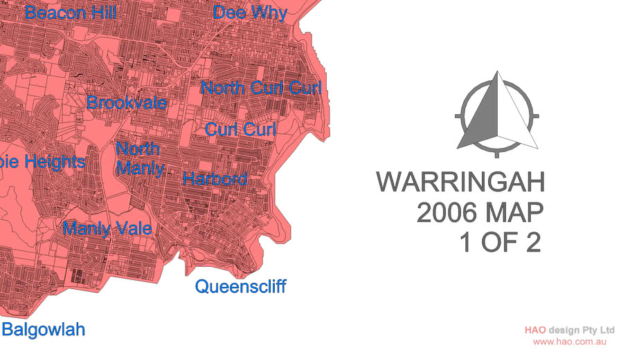 Warringah Subdivision Map (1 OF 2), Sydney, New South Wales, Australia ...