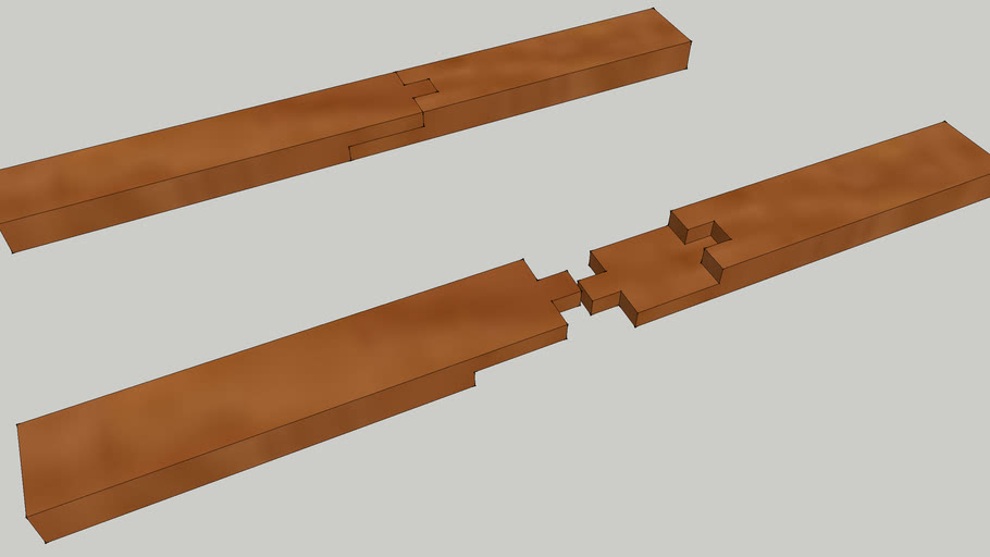 edge halved scarf joint | 3D Warehouse