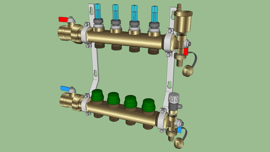 Collettore standard 4 vie - Standard manifold 4 ways | 3D Warehouse