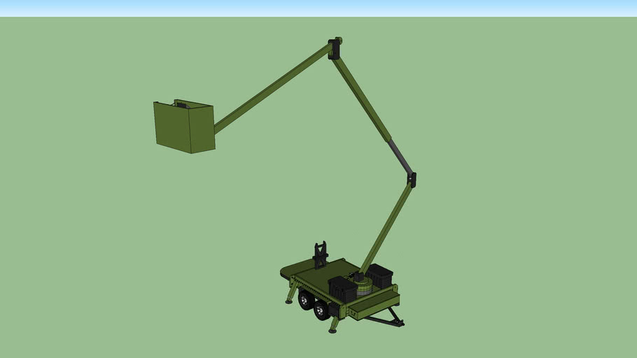 military trailer with cherry picker | 3D Warehouse