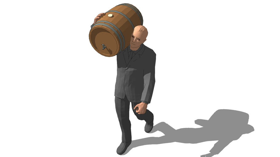 Man. Carrying a barrel | 3D Warehouse