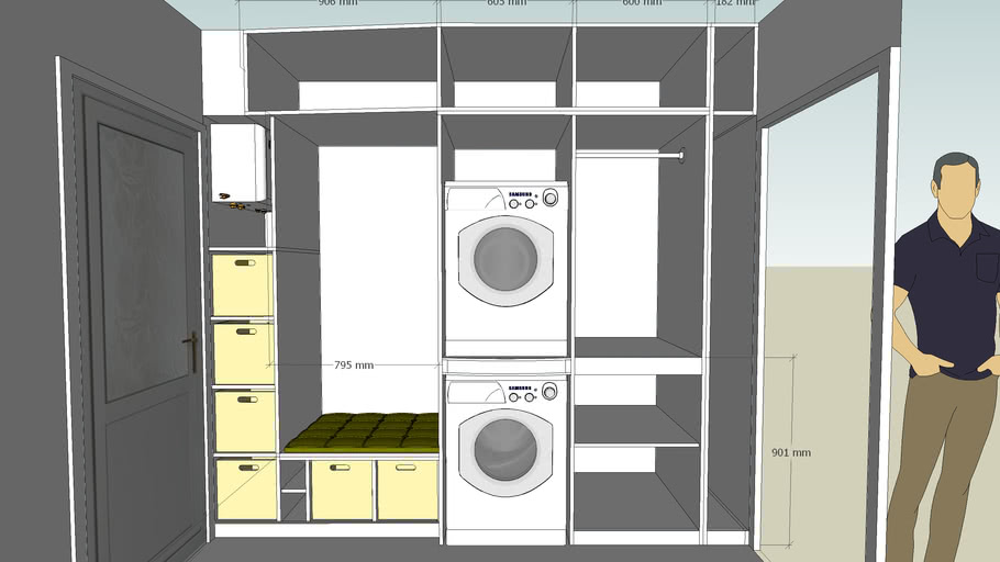 Fitted Utility Room Layout | 3D Warehouse