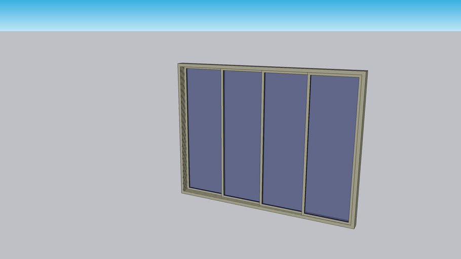Aluminum Four Shutter Slidding window | 3D Warehouse