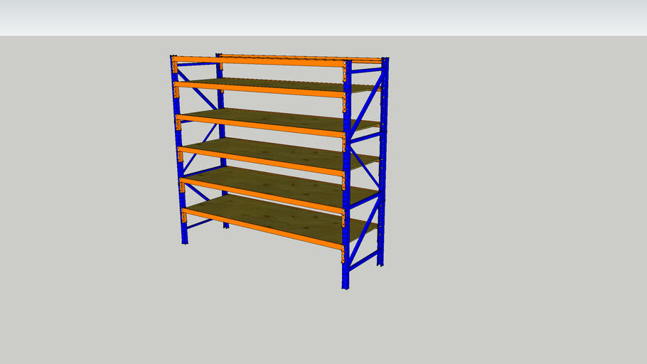 Basic Industrial Shelving with Wood | 3D Warehouse