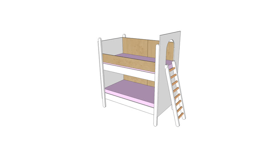 Bunk Bed, kid's twin with ladder. | 3D Warehouse