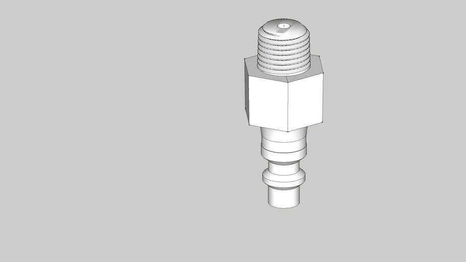 1/4' NPT 3d print working thread to MILTON or M-style air fitting | 3D Warehouse