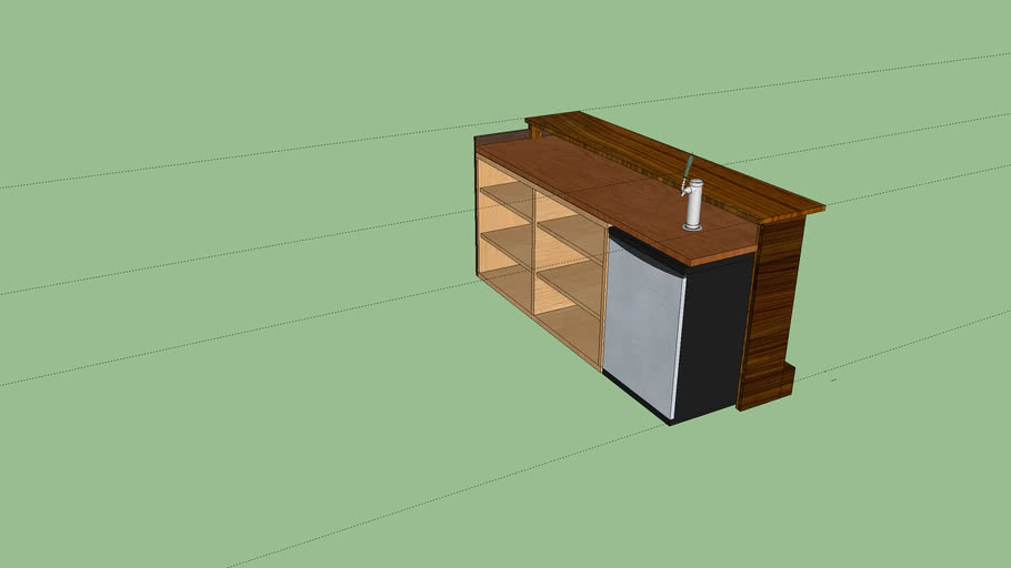 Bar with Shelves and Fridge | 3D Warehouse