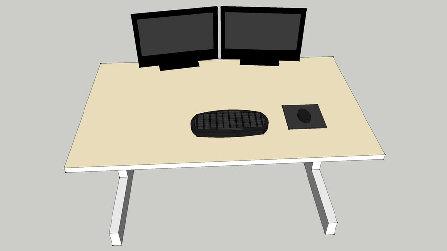 Dual Monitor Work Station | 3D Warehouse