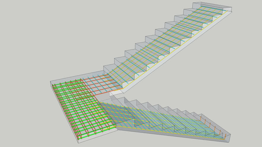 Double reinforced Concrete Stairs | 3D Warehouse