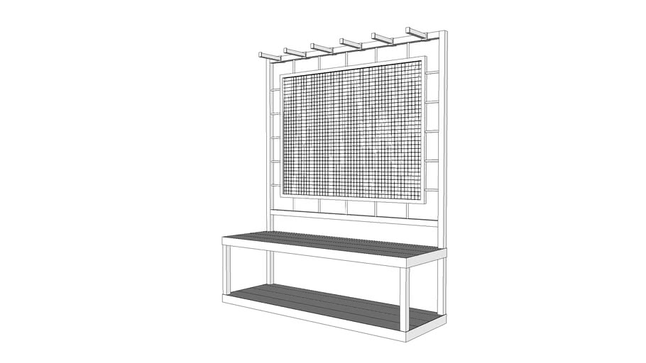 Grid Hanging Display Rack and Bench | 3D Warehouse