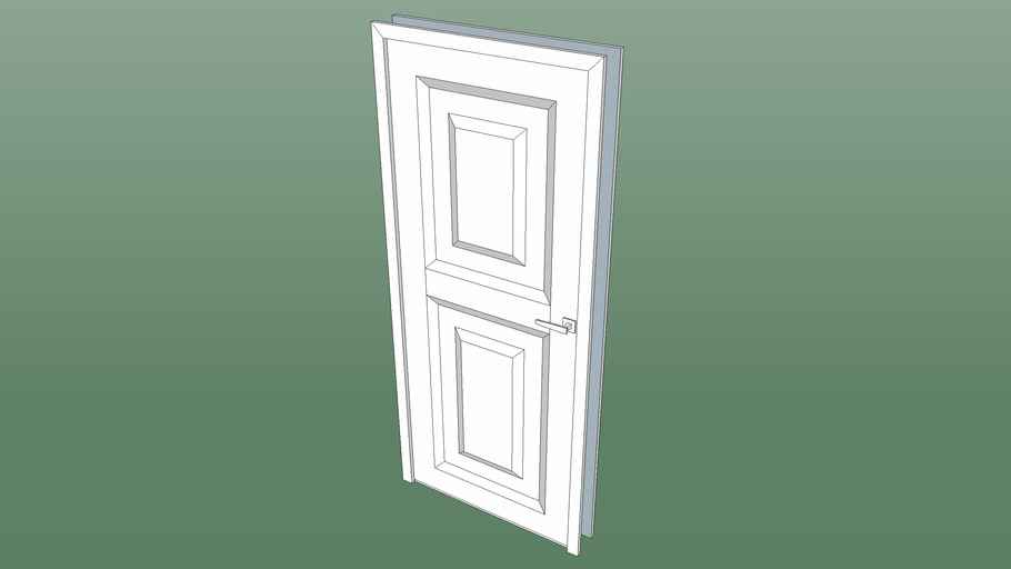 Simple & Highly Customizable Interior Door With Double Panels | 3D ...