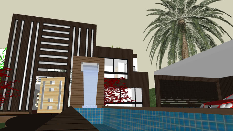 Modern Wooden House Furnished | 3D Warehouse