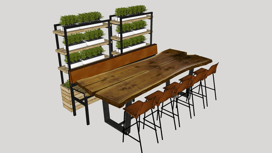 table bench | 3D Warehouse