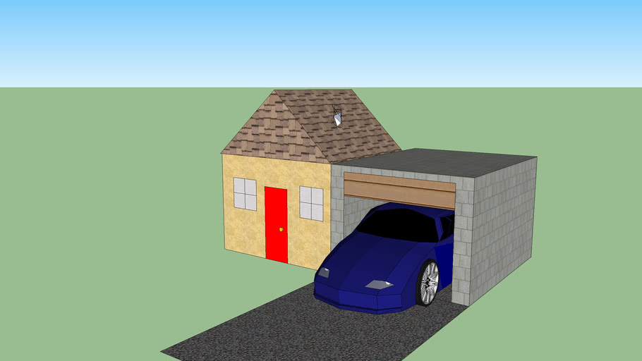 Plain House With Car | 3D Warehouse