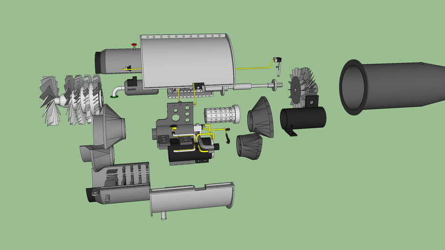 TN-5A (Exploded) - Jet Engine - Gas Turbine | 3D Warehouse