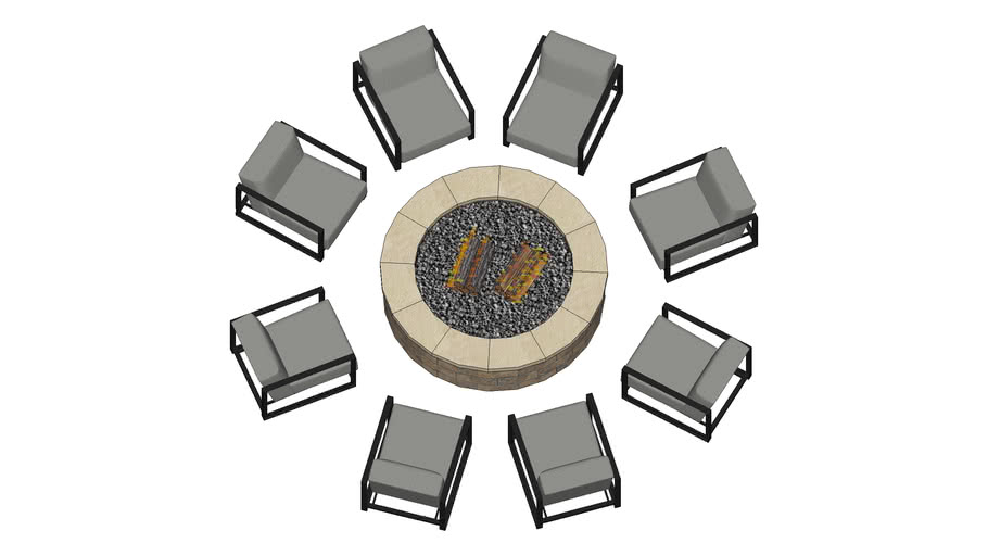 Fire Pit and Chairs | 3D Warehouse