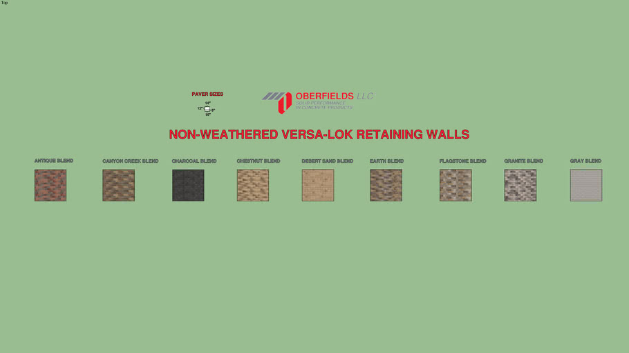 Oberfields Non-Weathered Versa-Lok Retaining Wall Stone | 3D Warehouse