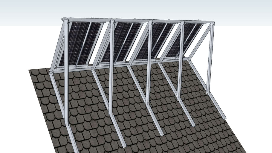 Wind pressure relief solar panel roof system | 3D Warehouse