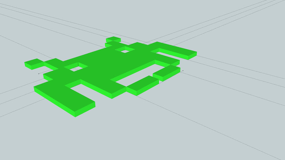 space invaders deco green | 3D Warehouse