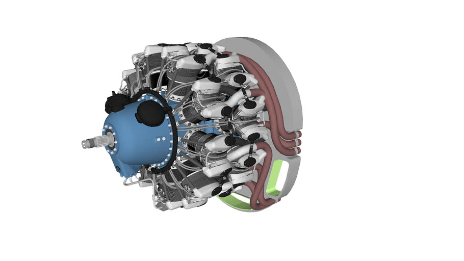 Pratt & Whitney R2800 Radial Engine | 3D Warehouse