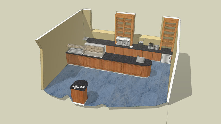 servery counter | 3D Warehouse