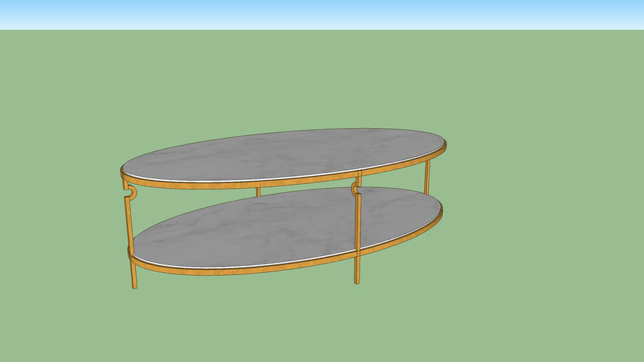 Gilded forged oval table | 3D Warehouse