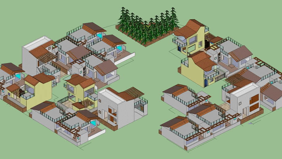 cluster housing artist village | 3D Warehouse