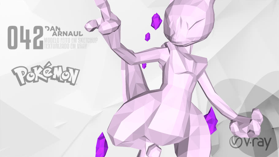 Mewtwo - Low Poly (VRay 3.4 - Ready) | 3D Warehouse