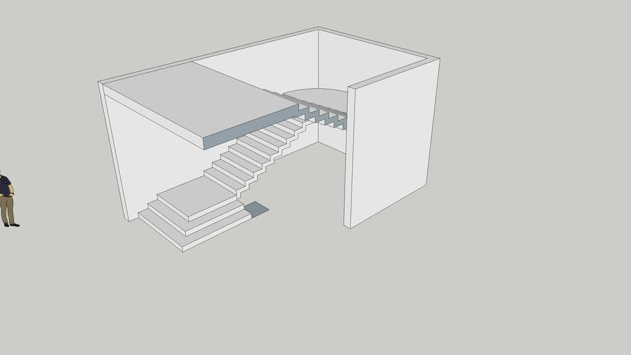 Open Well Folded Slab Staircase | 3D Warehouse