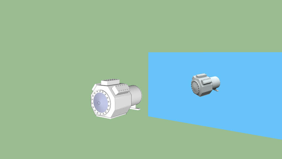 Semi-hermetic HVAC compressor | 3D Warehouse