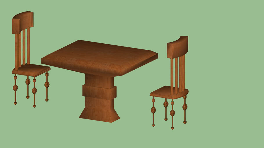 Chair and table set-up | 3D Warehouse