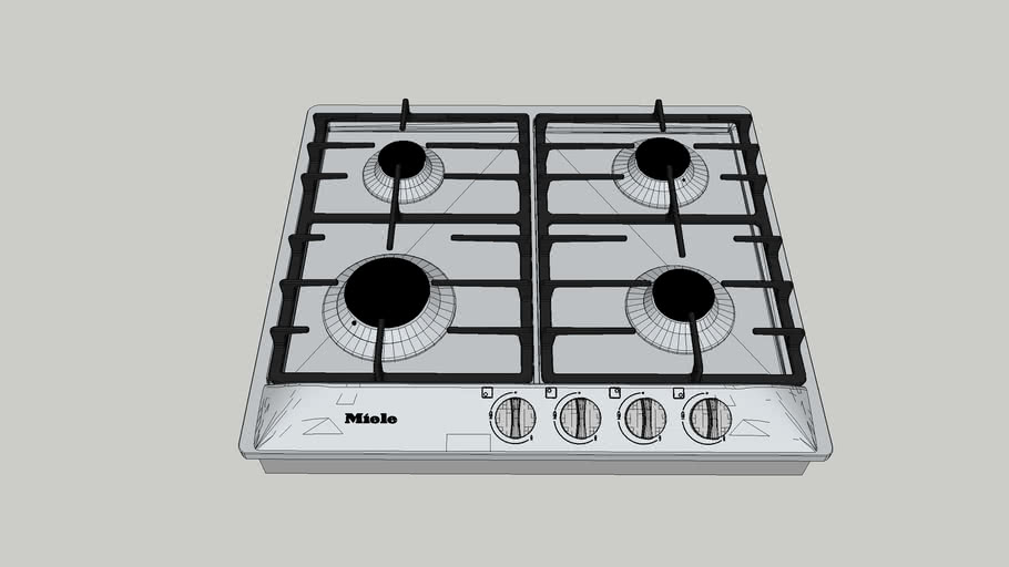 Miele KM 360 G-24” 4-Burner Gas Cooktop | 3D Warehouse