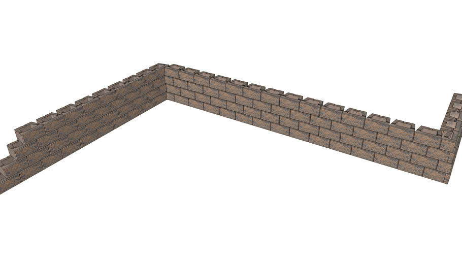 GeoStone Modular Wall Corners - Inside and Outside 90 degree | 3D Warehouse