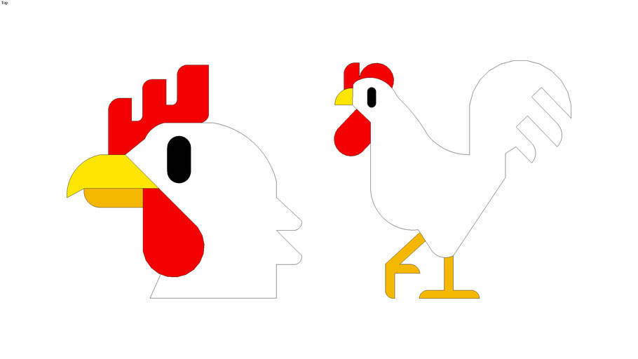 Chicken and Rooster | 3D Warehouse