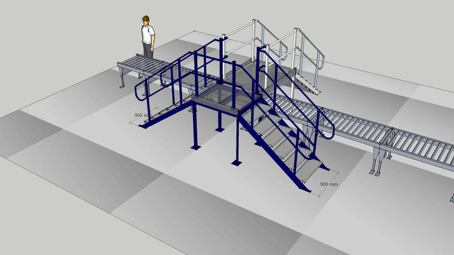 conveyor cross bridge staircase | 3D Warehouse