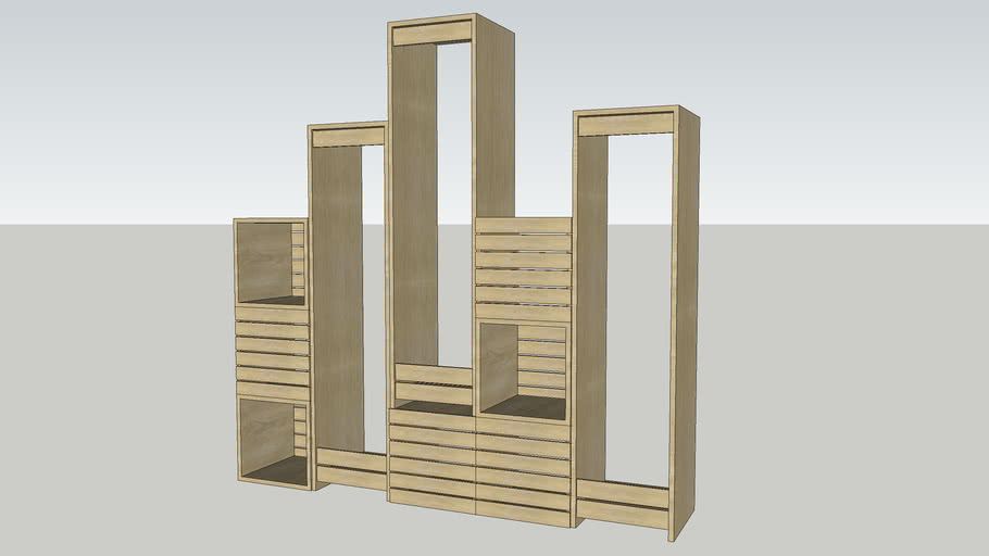 wood module cabinet | 3D Warehouse