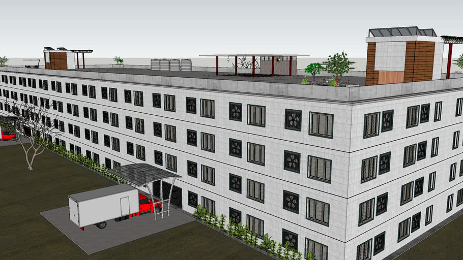 PROPOSED 4 STORIED STEEL BUILDING | 3D Warehouse