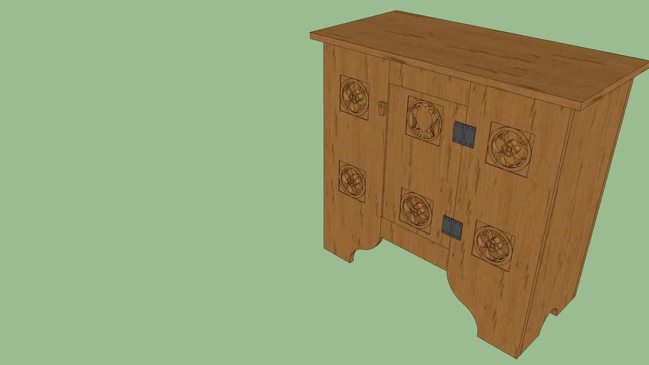 Oak Gothic Aumbrey With Double Headed Eagle | 3D Warehouse