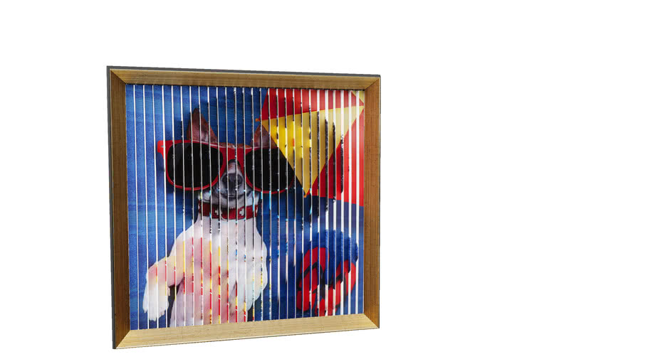 60875 Picture Frame Art 3D Funky Dog 43x43cm | 3D Warehouse