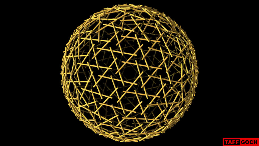 Reciprocal Frame Sphere • Class II • 4v | 3D Warehouse