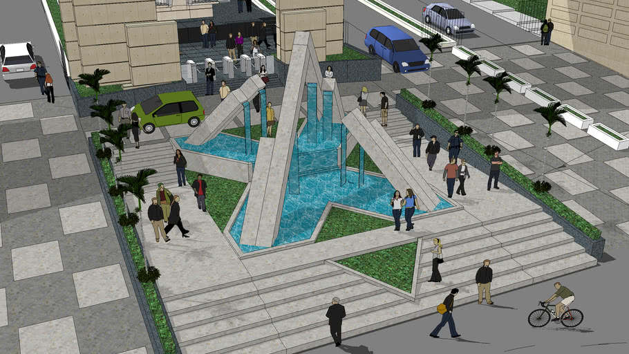 Entrance water body | 3D Warehouse