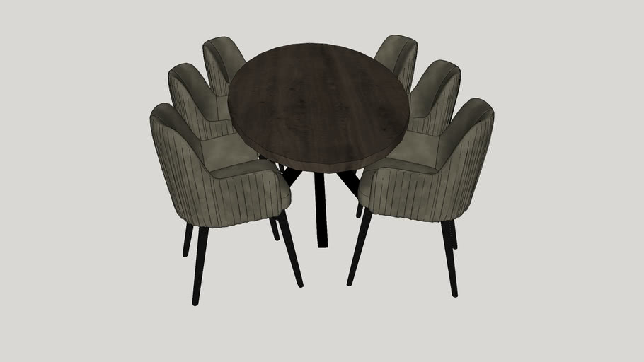 Oval dining table with chairs | 3D Warehouse