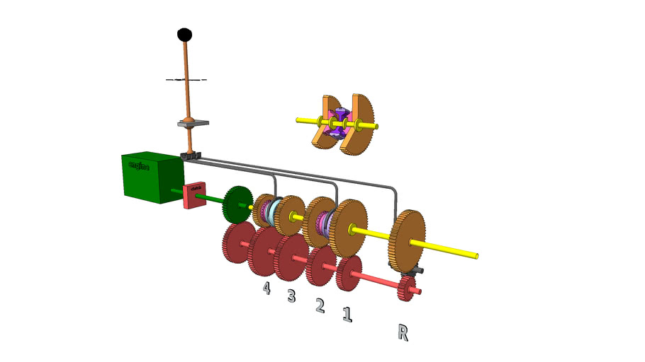 'Schematic of a manual (or standard) gearbox' | 3D Warehouse