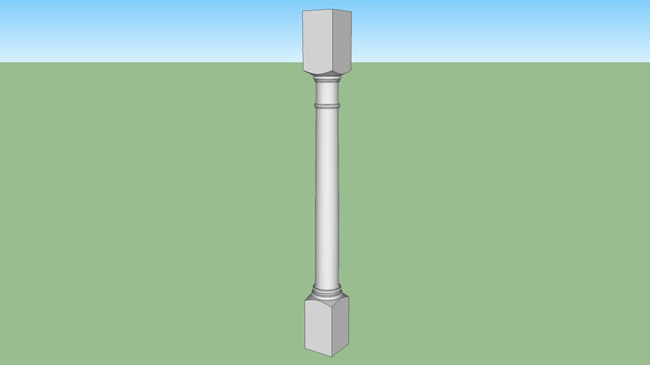 tablelegs.com Doric Columns 36' with Blocks Part# 507C36 | 3D Warehouse