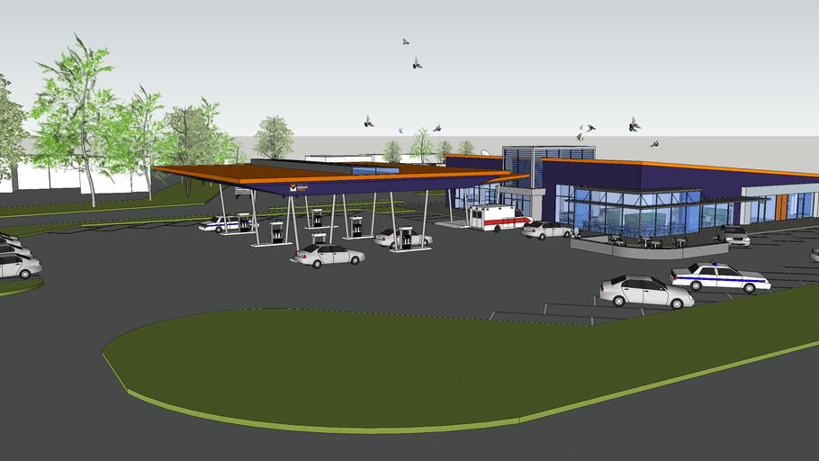 Service station & Truck Stop | 3D Warehouse