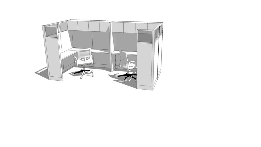 6 x 6 Office Cubicle Combo | 3D Warehouse